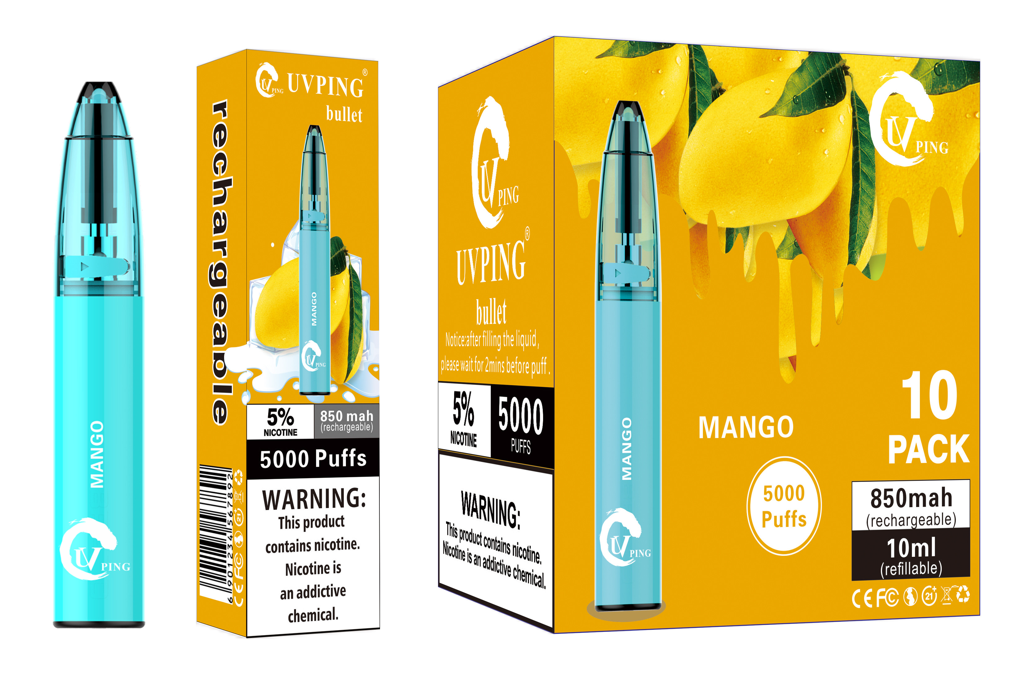 2ml Transparent Mini E Cigarette Empty LED Refillable Tank Vape