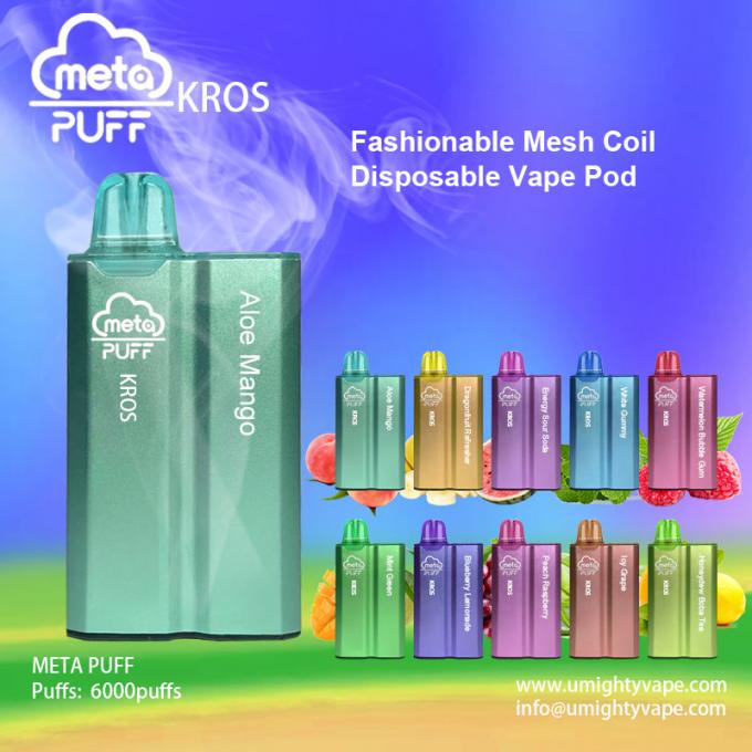 6000 Puffs Box Shape Disposable Vape Bar With Mesh Coil