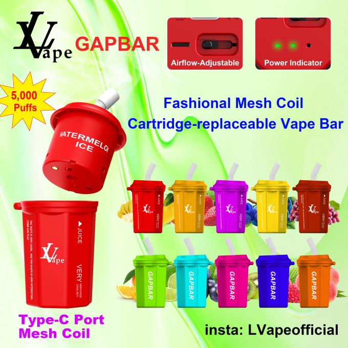 Magnetic Pod Airflow Adjustable Disposable Vape With Mesh Coil Vape